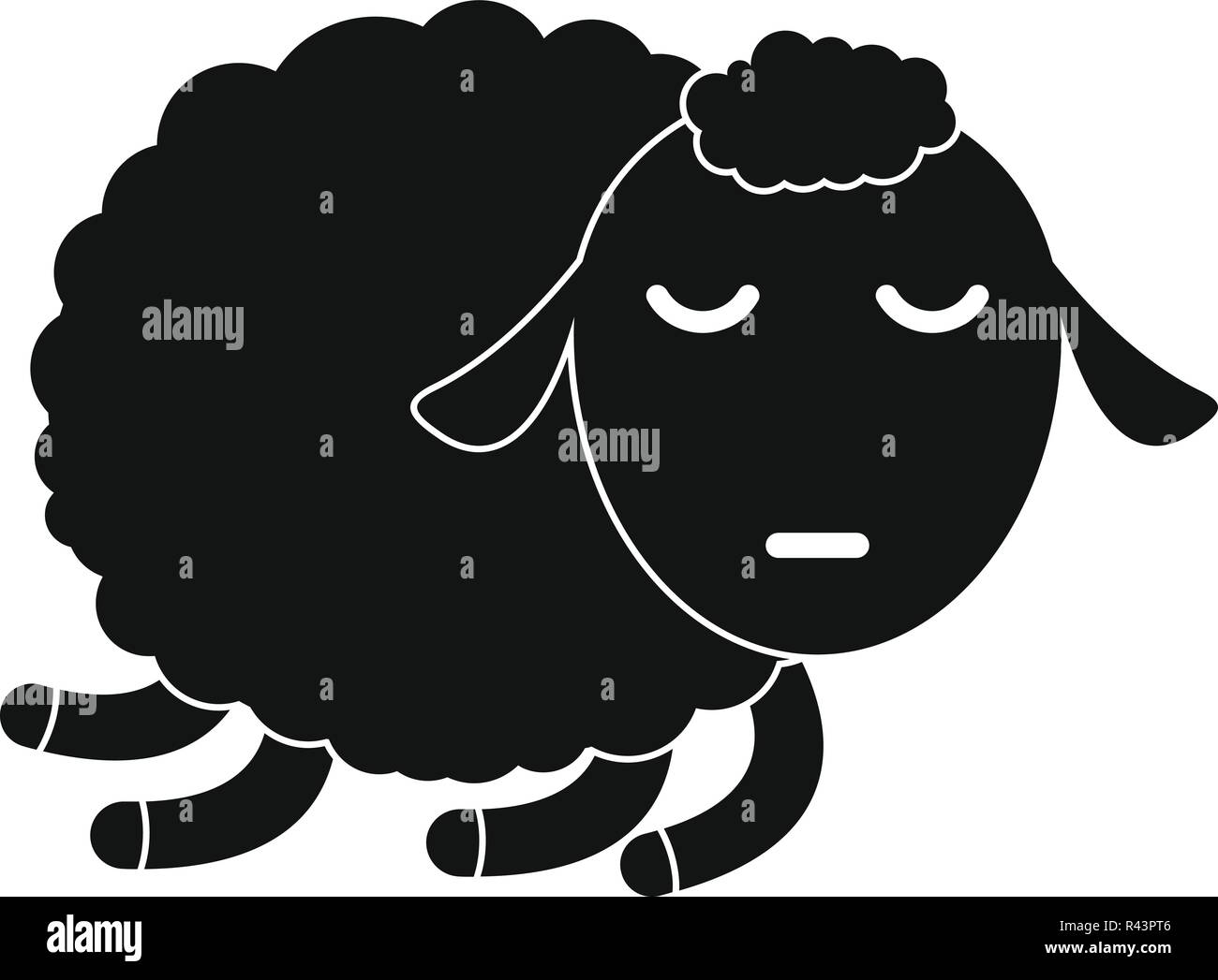 Sleeping sheep icon. Simple illustration of sleeping sheep vector icon ...