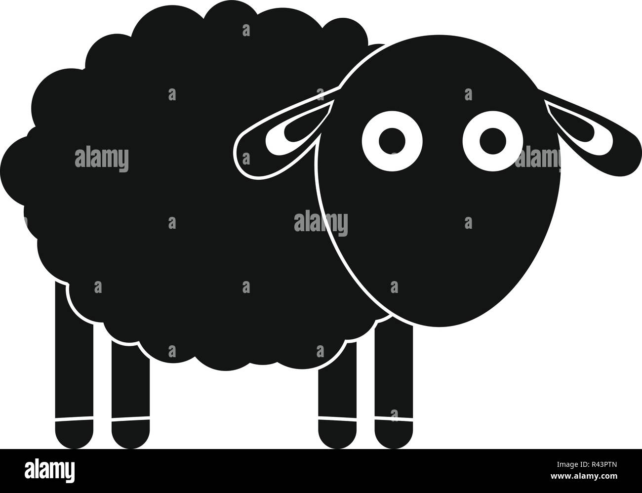 Funny sheep icon. Simple illustration of funny sheep vector icon for ...