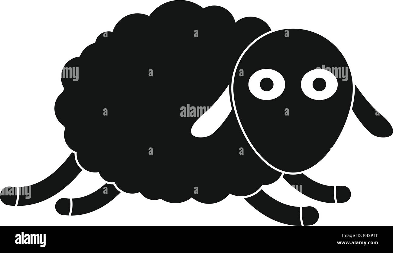 Jumping sheep icon. Simple illustration of jumping sheep vector icon ...