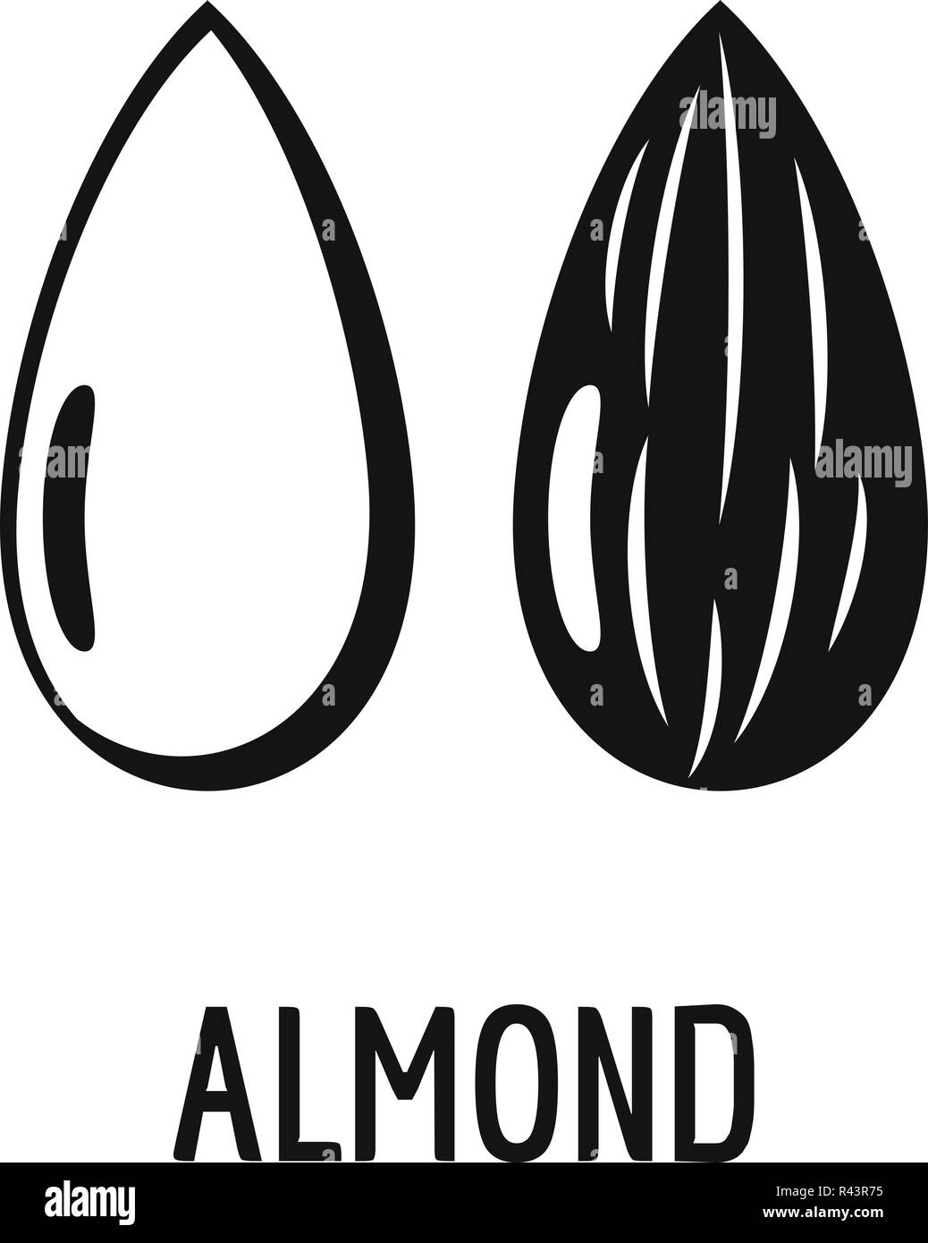Almond icon. Simple illustration of almond vector icon for web design ...