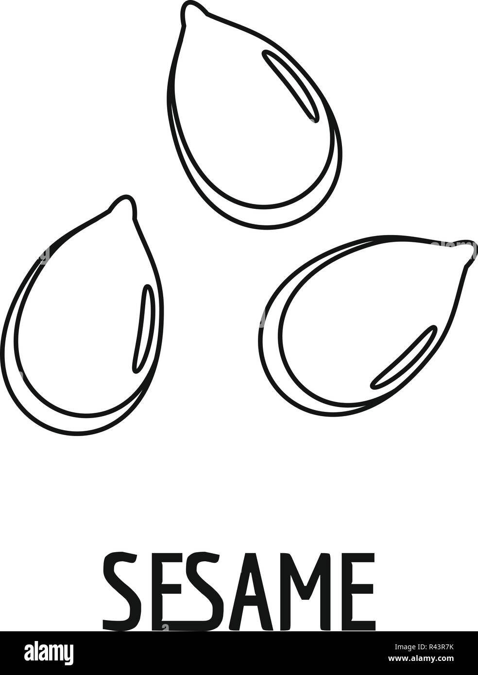 Sesame icon. Outline illustration of sesame vector icon for web design ...