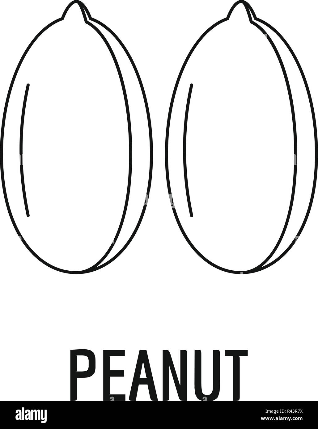 Peanut icon. Outline illustration of peanut vector icon for web design ...