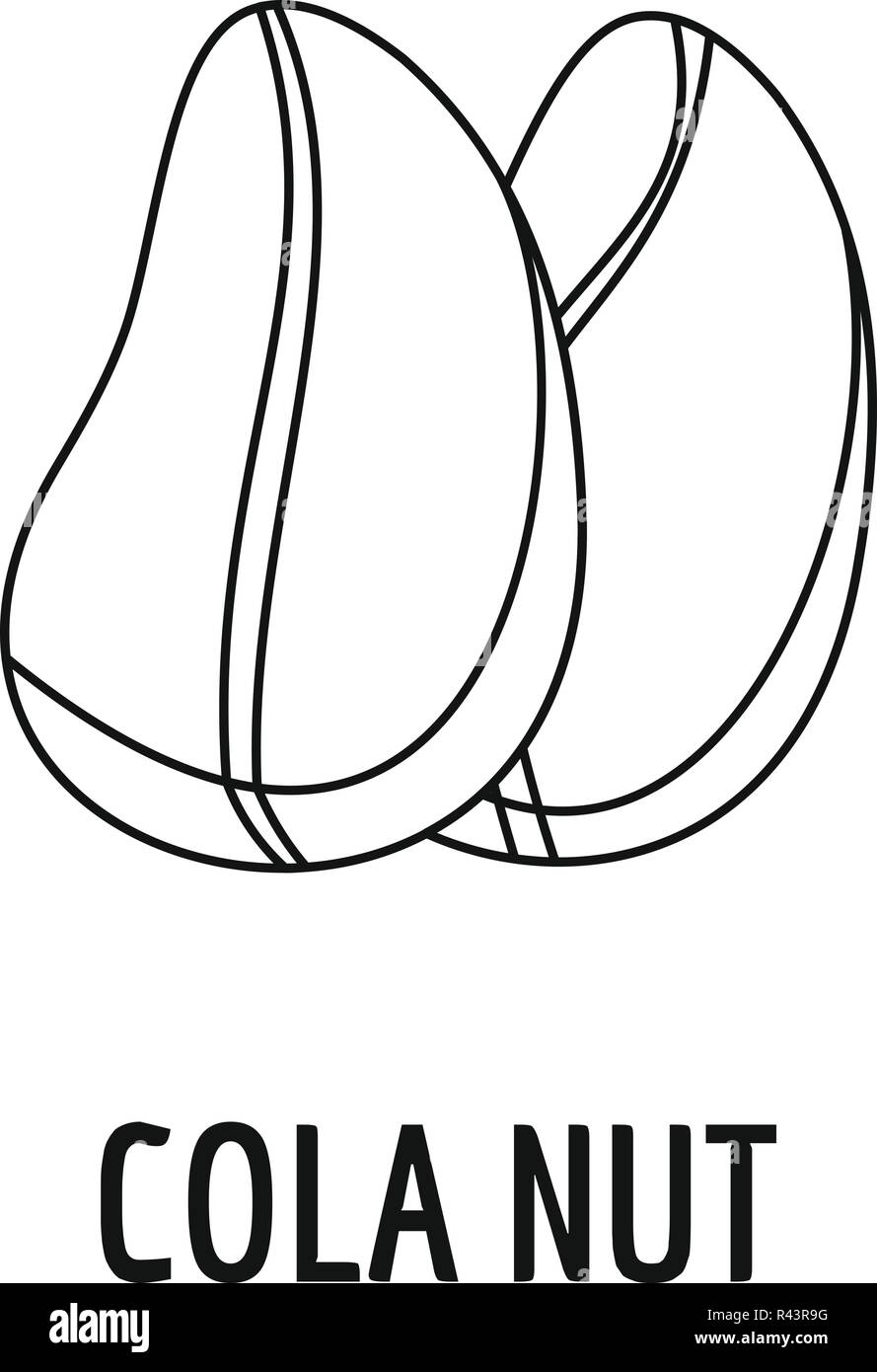 Cola nut icon. Outline illustration of cola nut vector icon for web ...