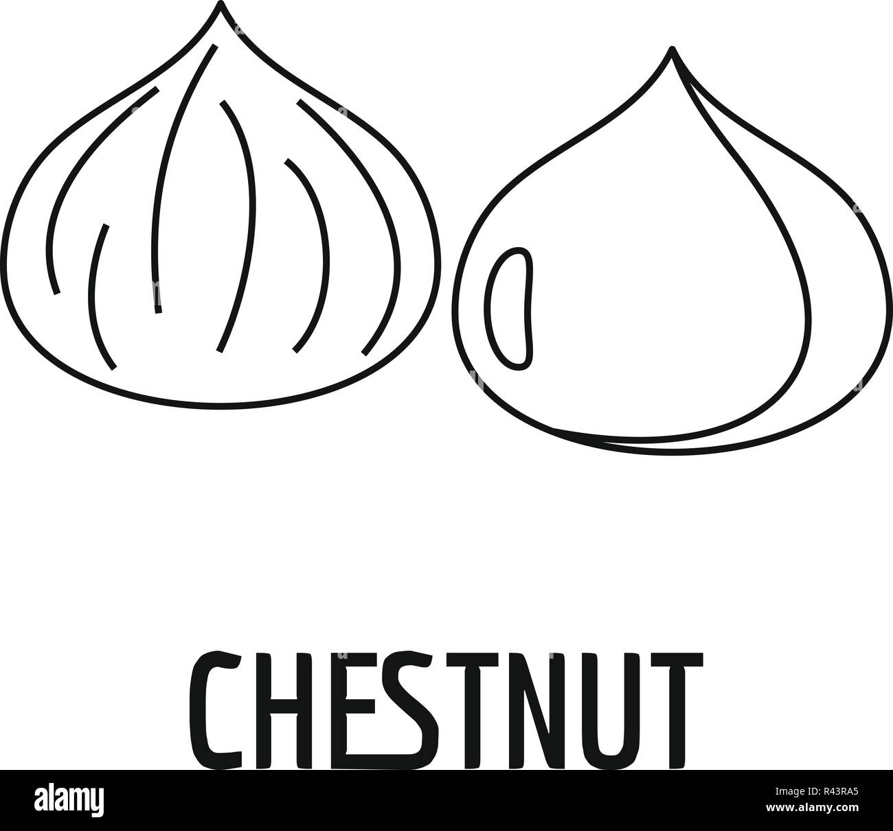 Chestnut icon. Outline illustration of chestnut vector icon for web ...