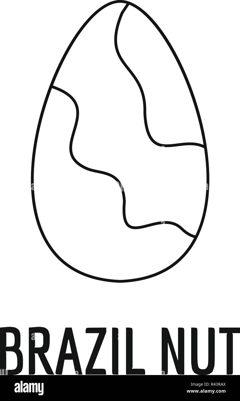 Brazil nut icon. Outline illustration of brazil nut vector icon for web ...
