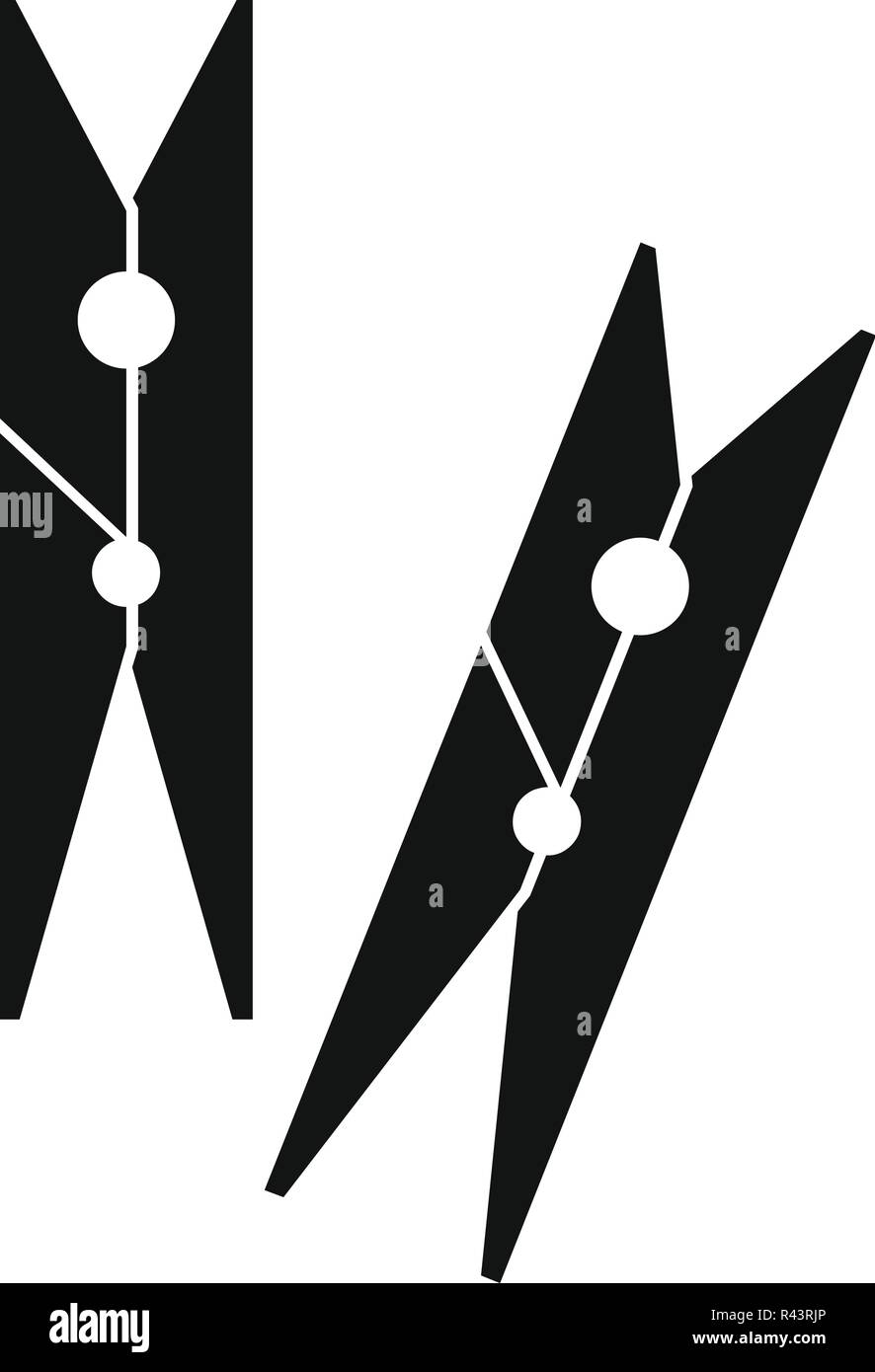 Clothes pegs icon. Simple illustration of clothes pegs vector icon for ...