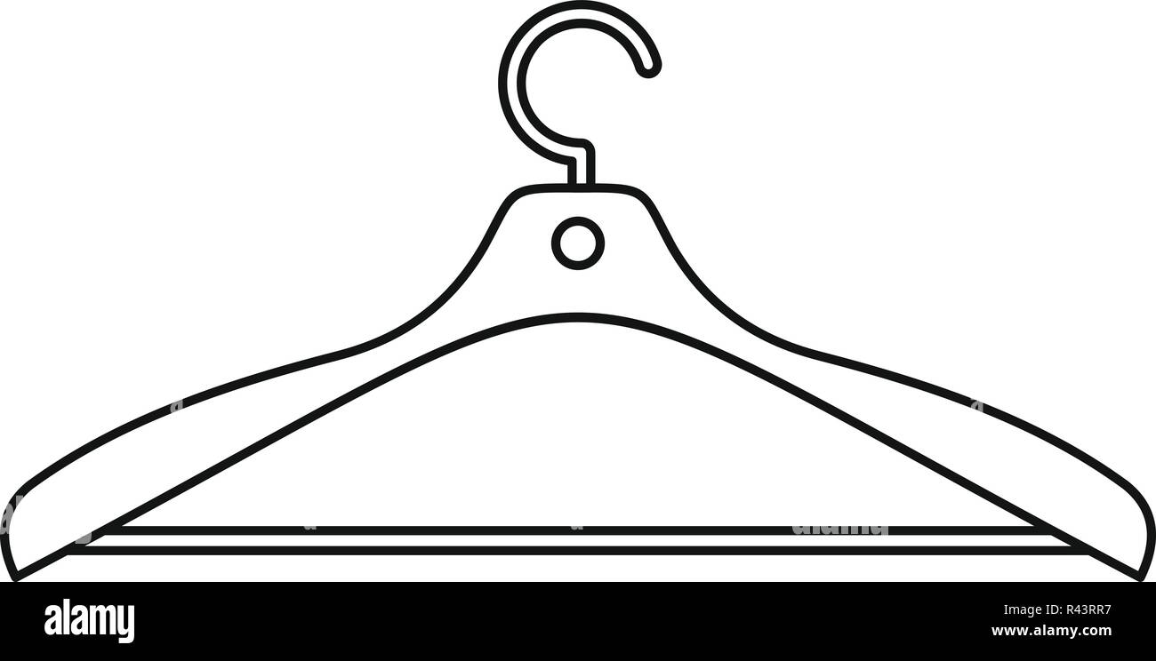 Clothes hanger icon. Outline illustration of clothes hanger vector icon ...