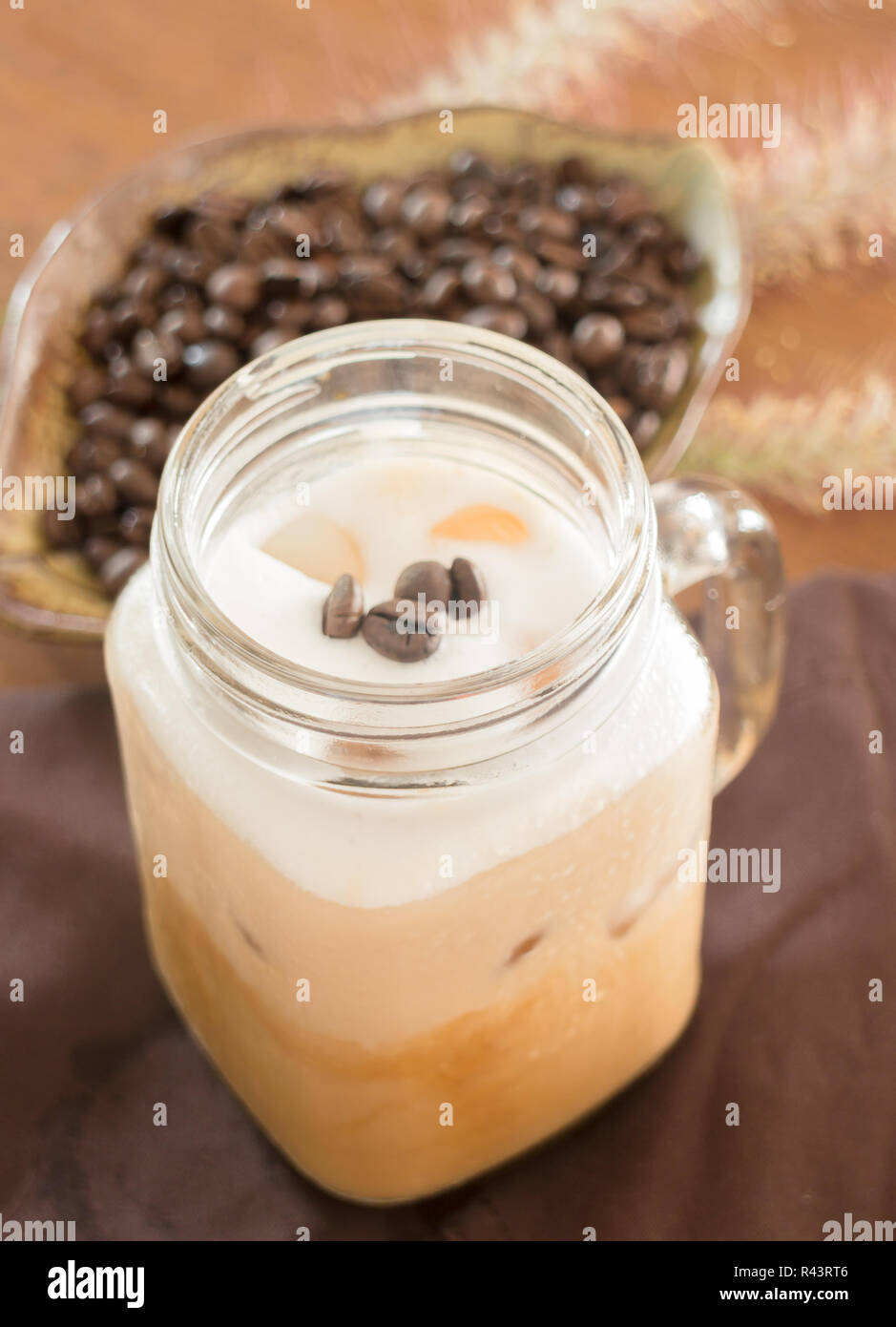 Fresh iced coffee with milk Stock Photo - Alamy