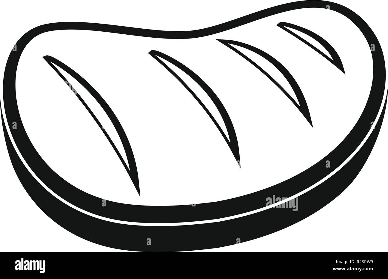 Cooked steak icon. Simple illustration of cooked steak vector icon for ...