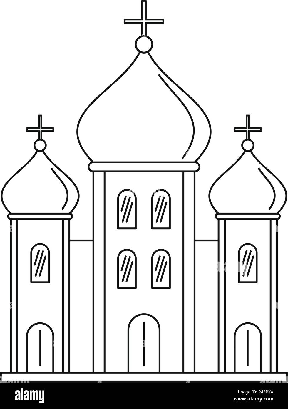 Christian church icon. Outline illustration of christian church vector ...