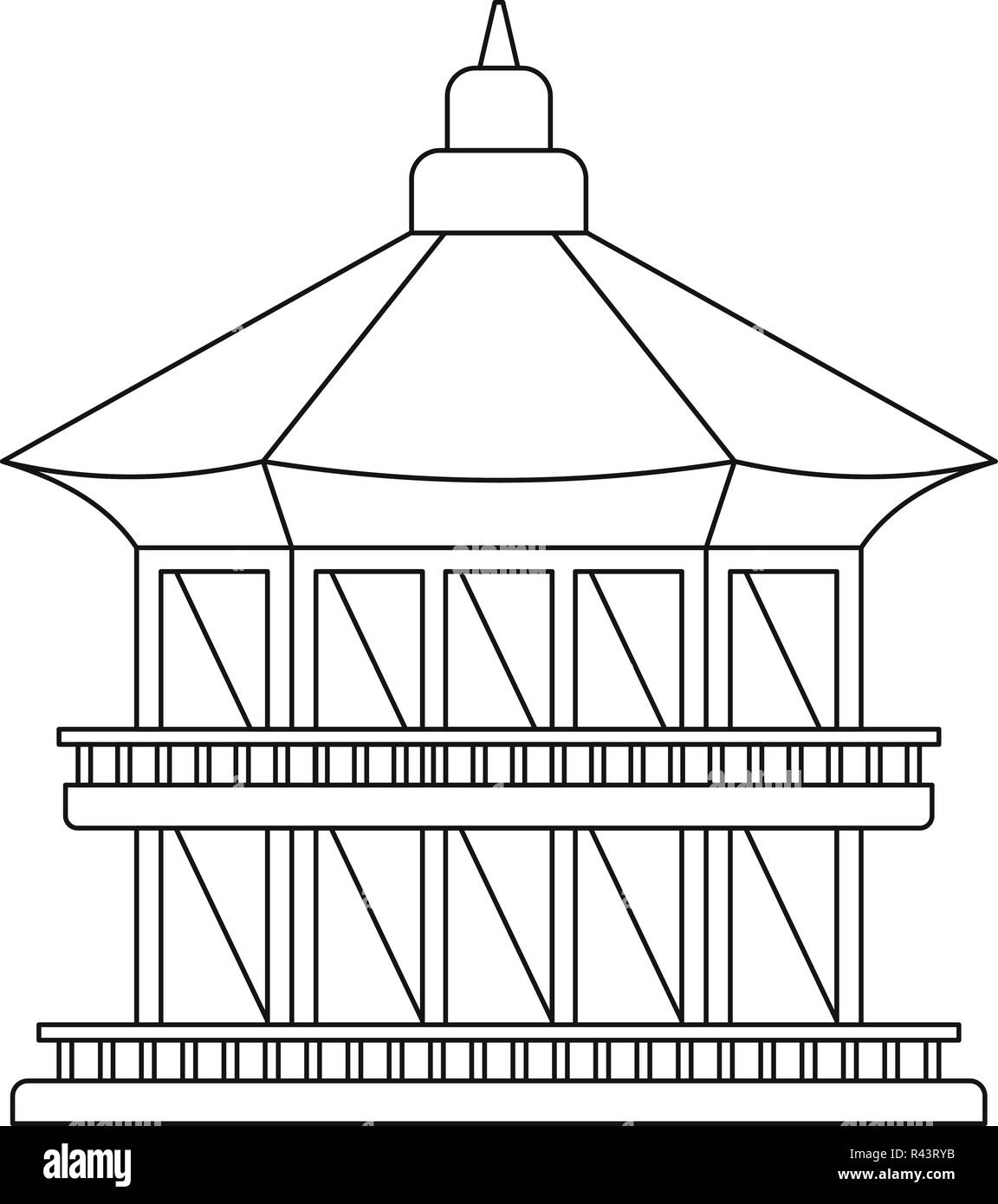 Taiwan temple icon. Outline illustration of taiwan temple vector icon ...