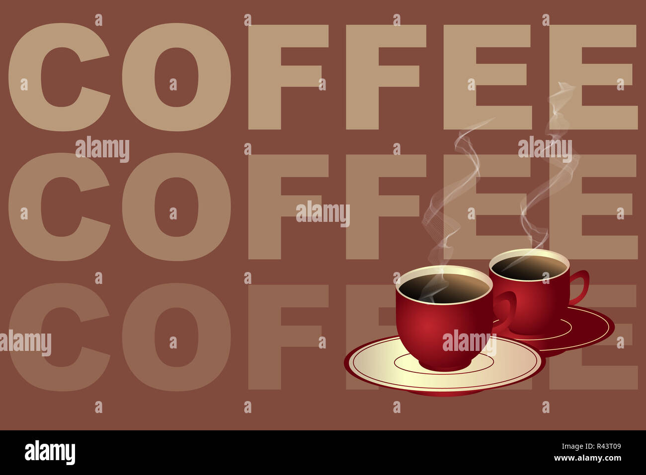 Two red cups of coffee Stock Photo - Alamy