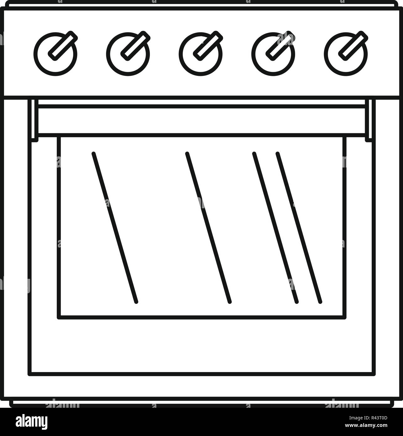 Big gas cooker icon. Outline illustration of big gas cooker vector icon ...