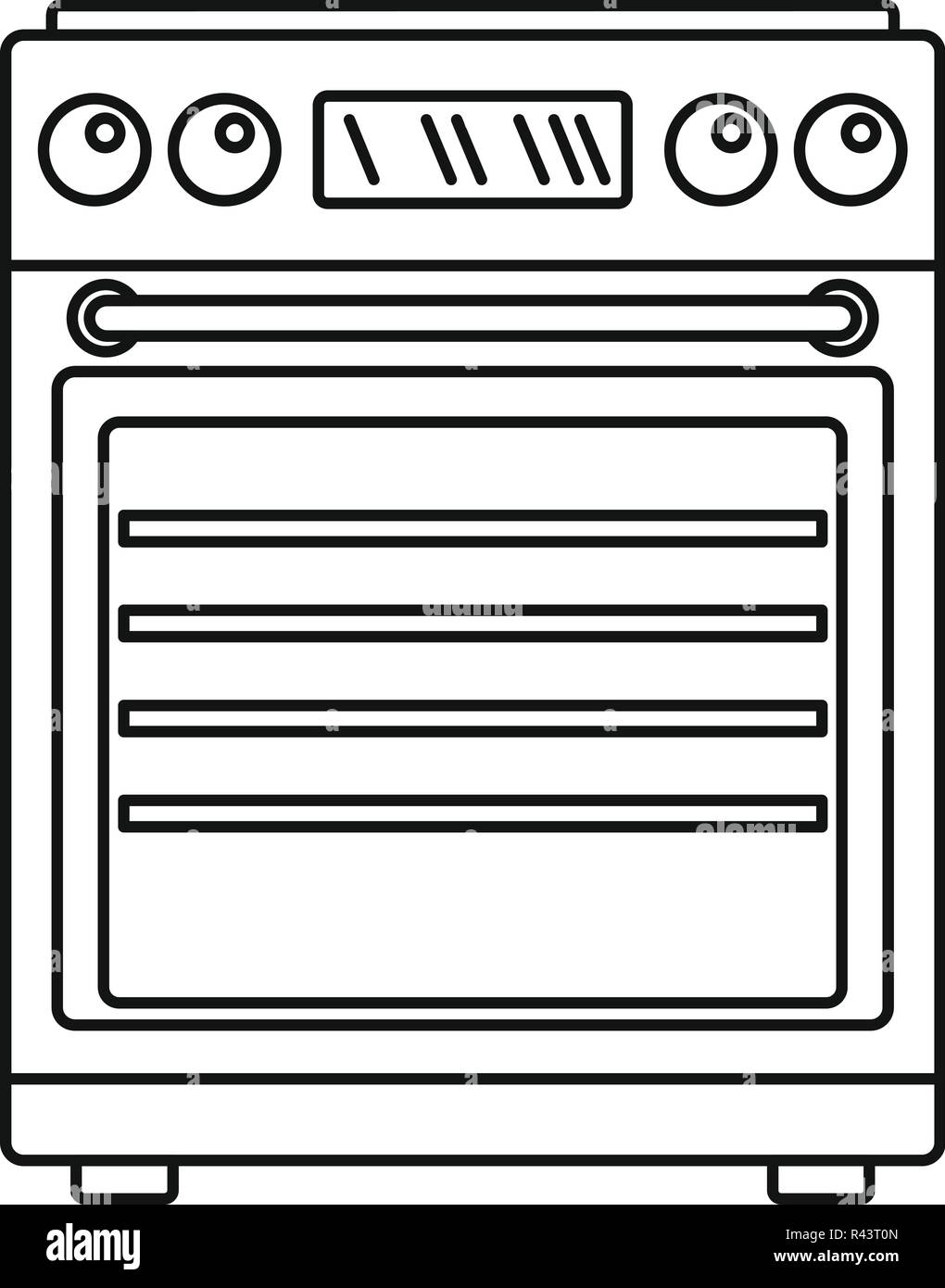 Gas cooker icon. Outline illustration of gas cooker vector icon for web ...