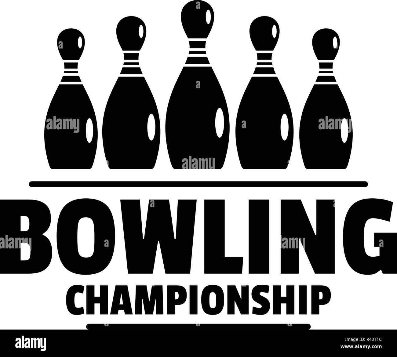 Bowling championship logo. Simple illustration of bowling championship ...
