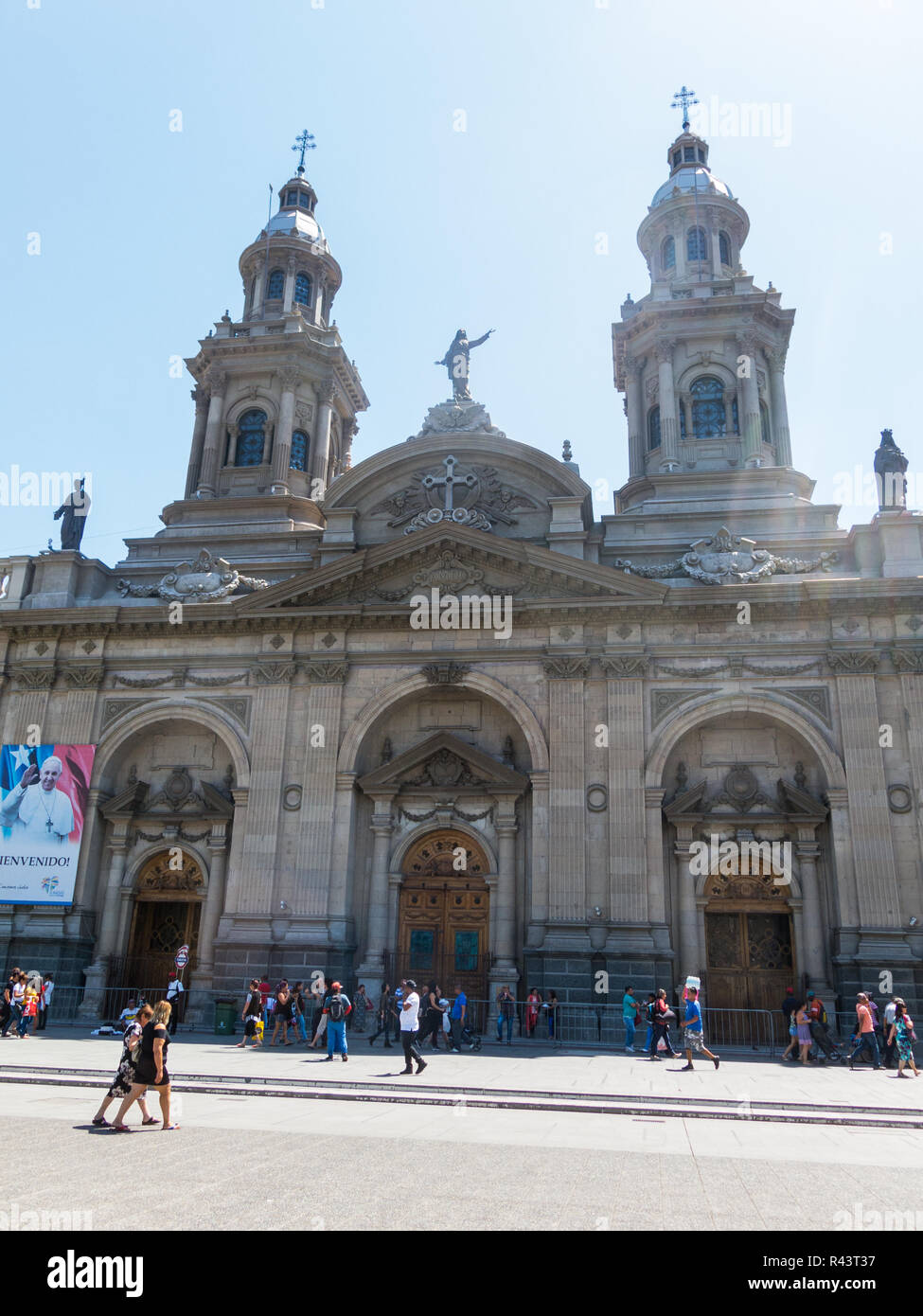Metropolitan Cathedral of Santiago, in the Armas square. It is the main ...