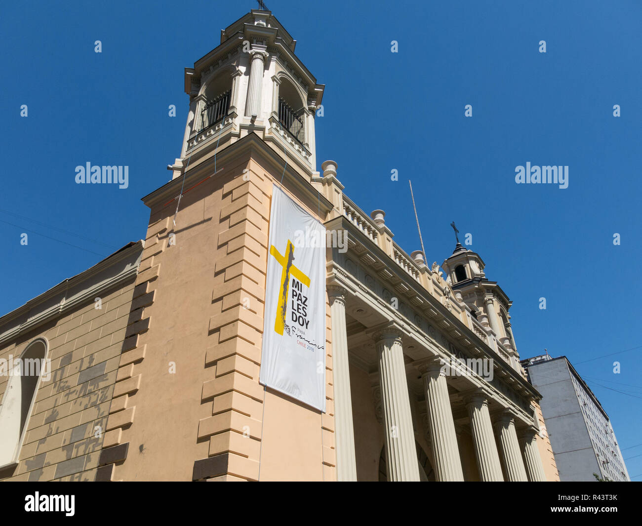 SANTIAGO DE CHILE, CHILE - JANUARY 26, 2018: Church of San Agustín, in ...