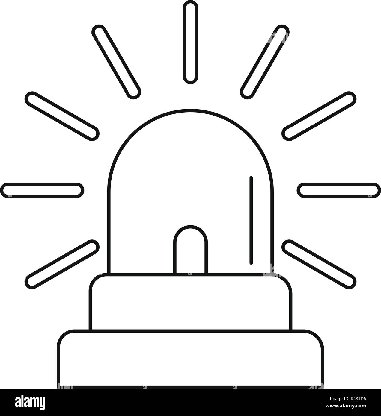 Siren icon. Outline illustration of siren vector icon for web design ...