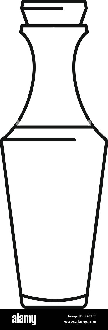 Glass bottle icon. Outline illustration of glass bottle vector icon for ...