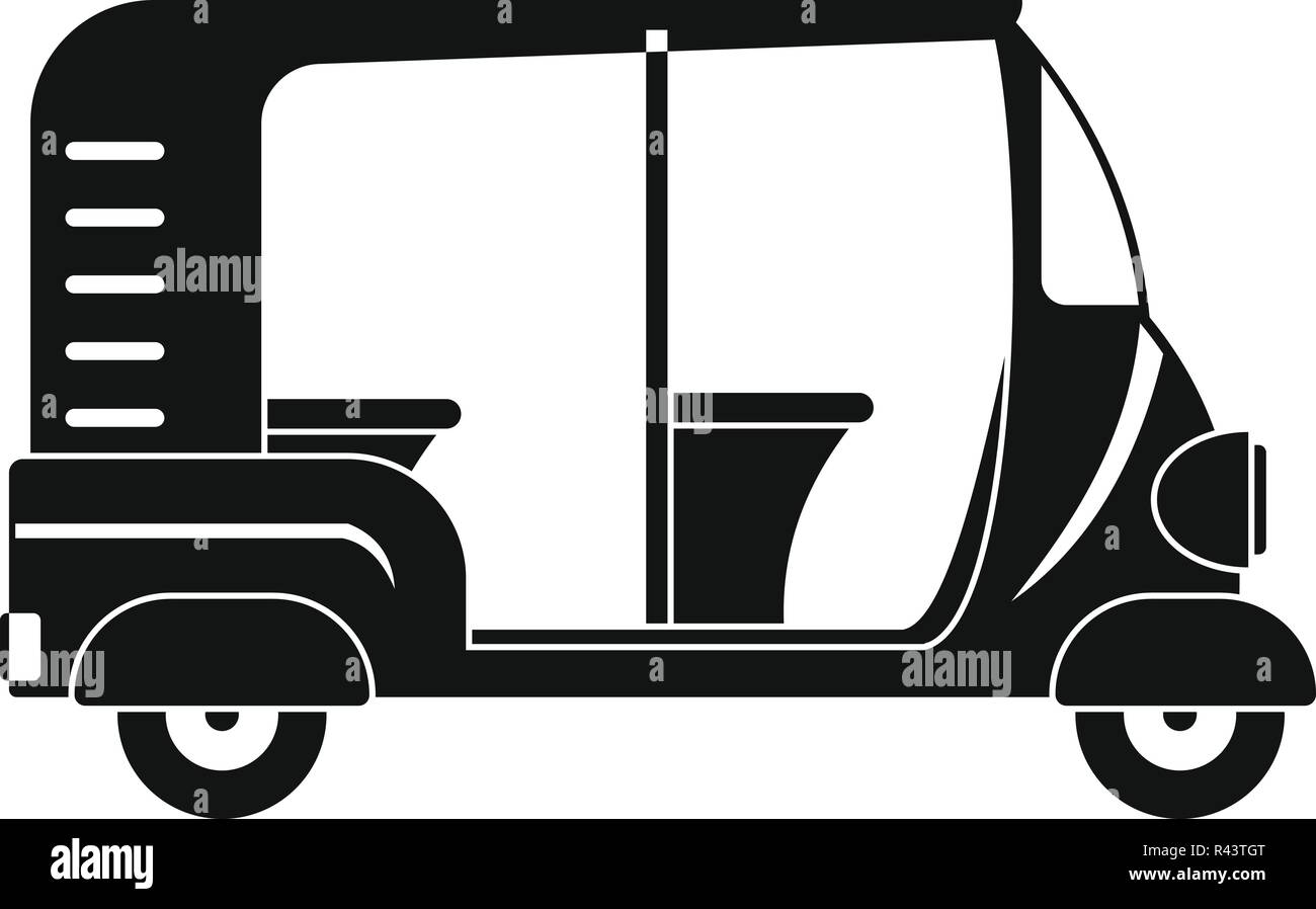 Indian rickshaw icon. Simple illustration of indian rickshaw vector ...