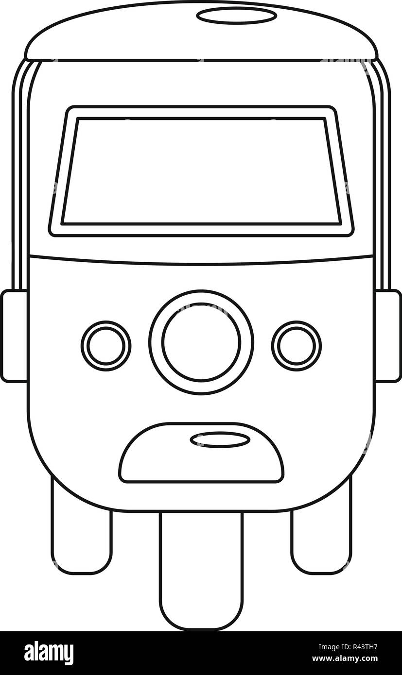 Rickshaw icon. Outline illustration of rickshaw vector icon for web ...