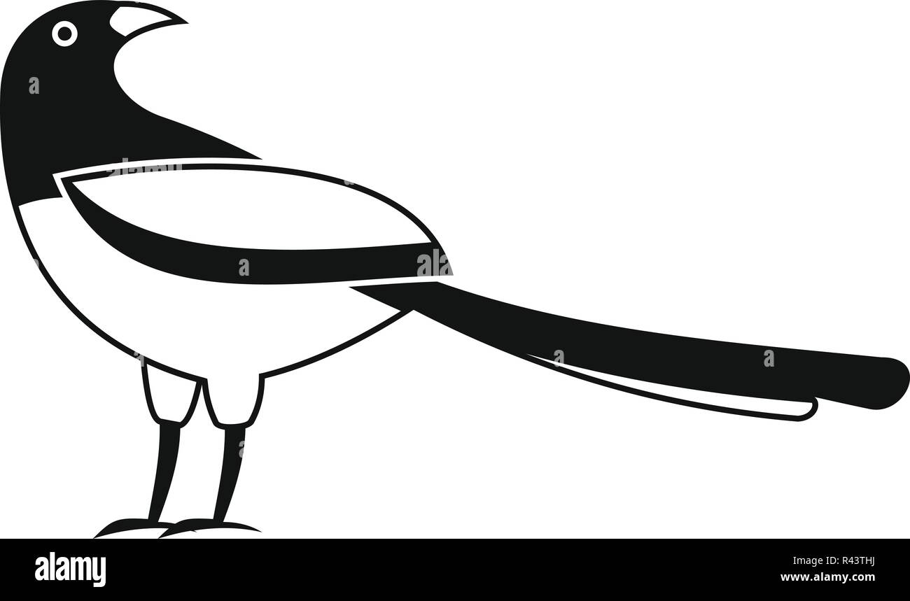 Famous magpie icon. Simple illustration of famous magpie vector icon ...