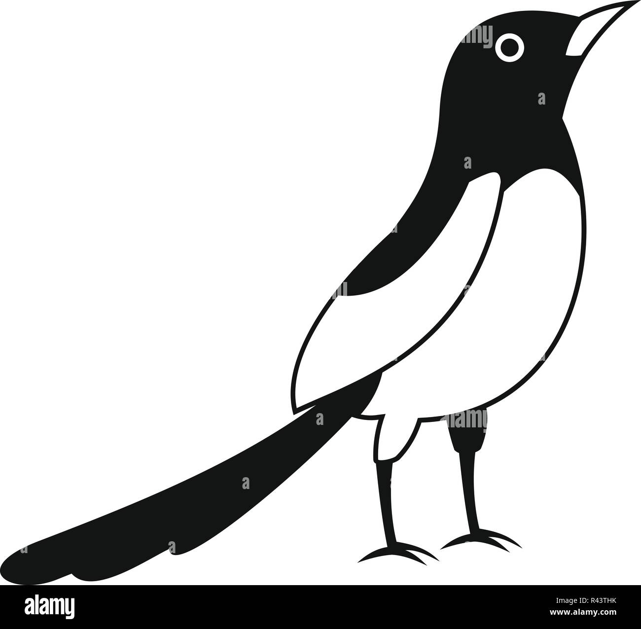 Asian magpie icon. Simple illustration of asian magpie vector icon for ...