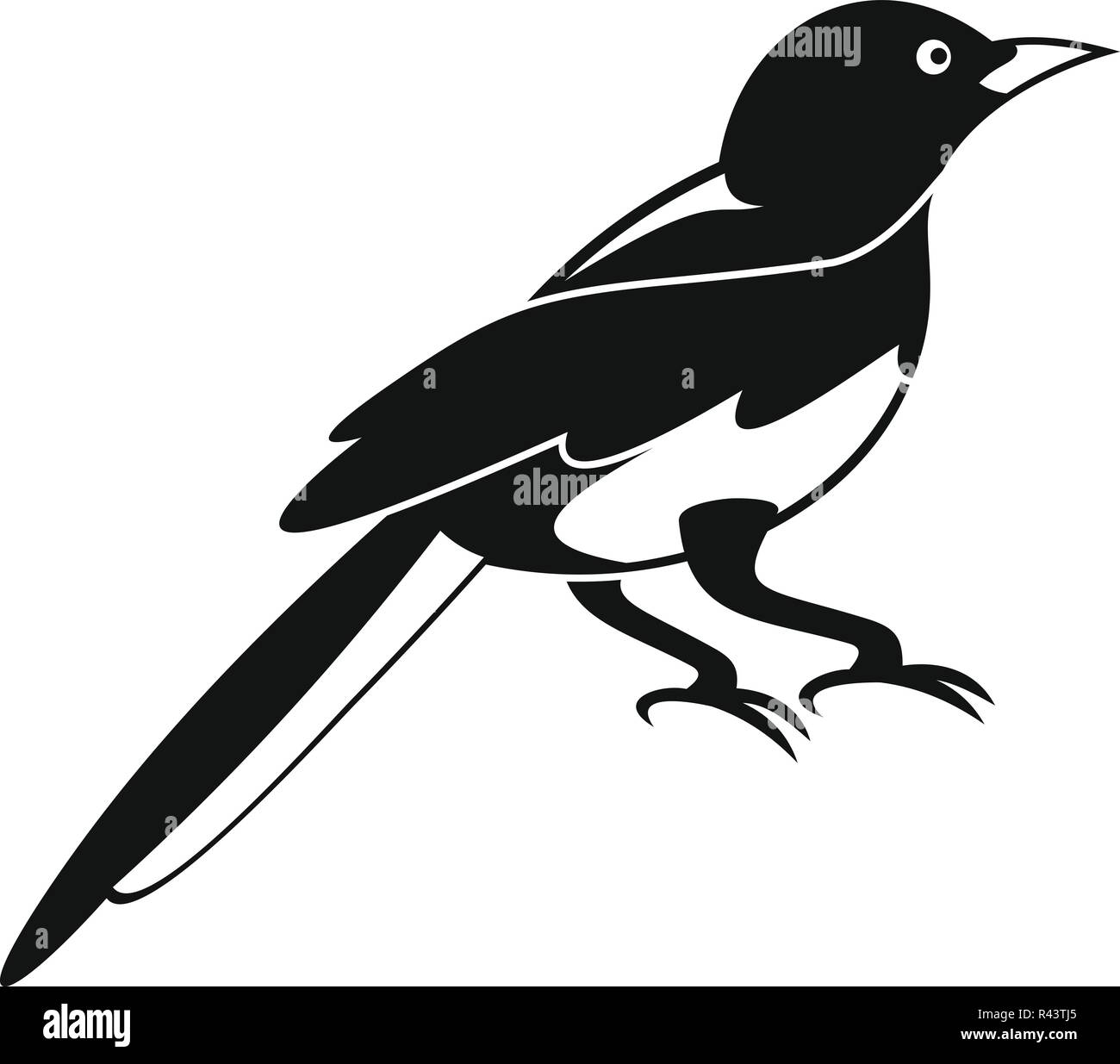 Small magpie icon. Simple illustration of small magpie vector icon for ...