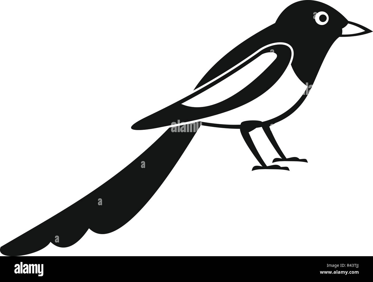 Young magpie icon. Simple illustration of young magpie vector icon for ...