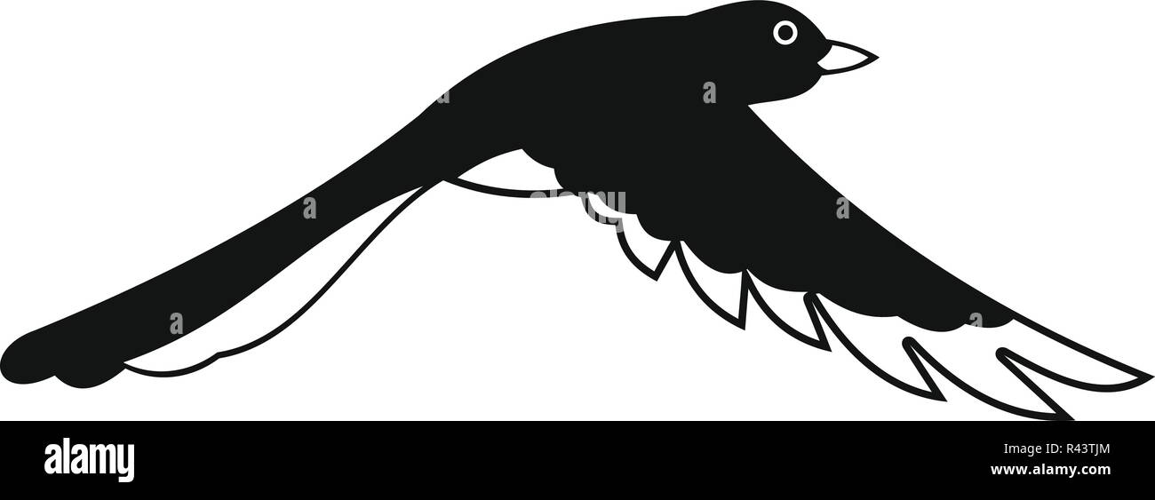 Flying magpie icon. Simple illustration of flying magpie vector icon ...