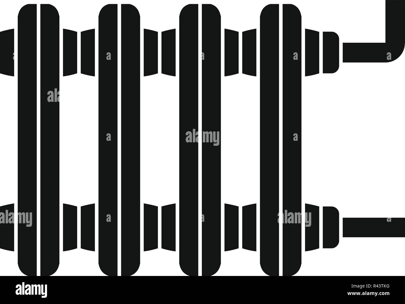 Old home radiator icon. Simple illustration of old home radiator vector ...