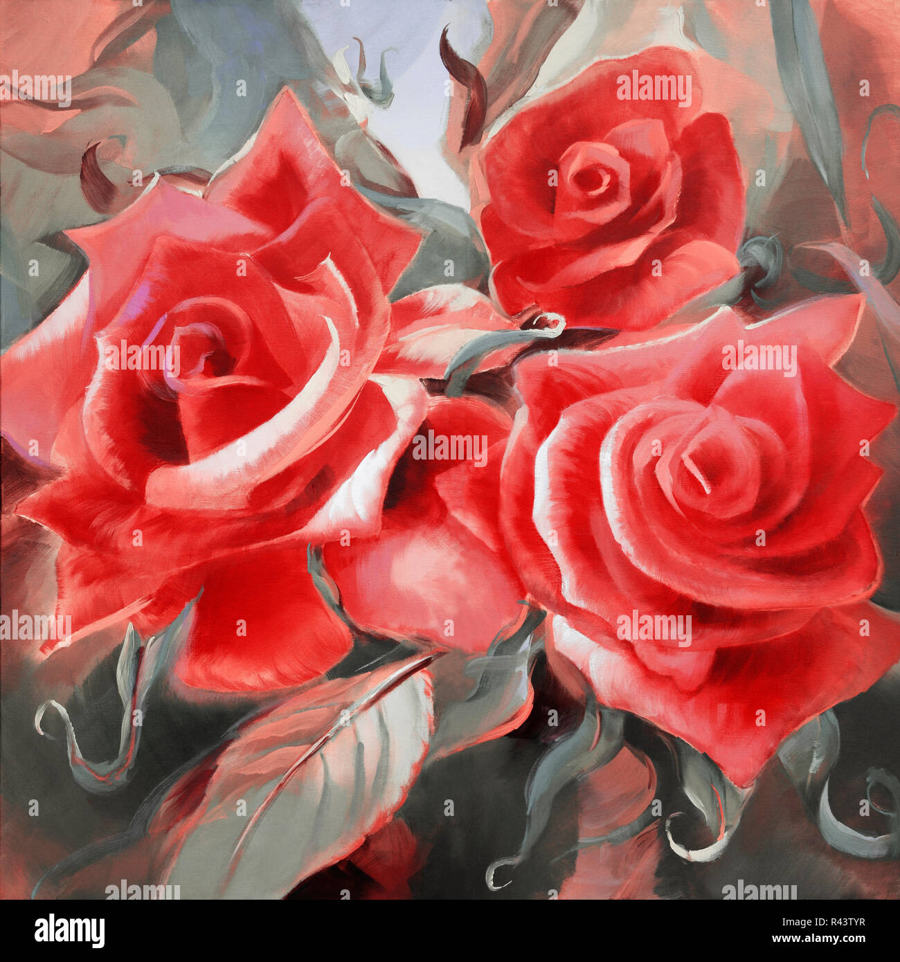 roses painting concept Stock Photo - Alamy