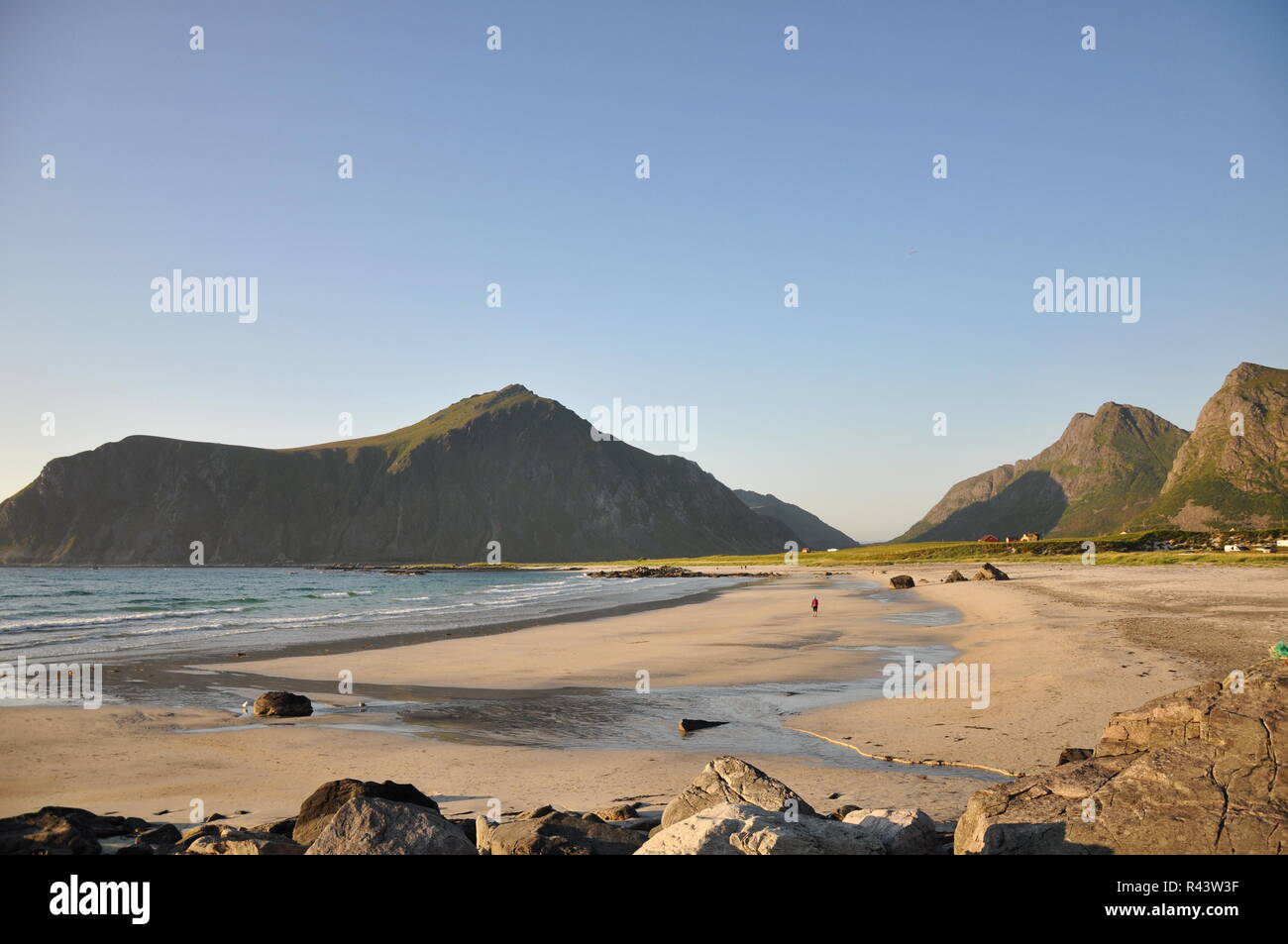 sandy beach at flakstad lofoten Stock Photo - Alamy