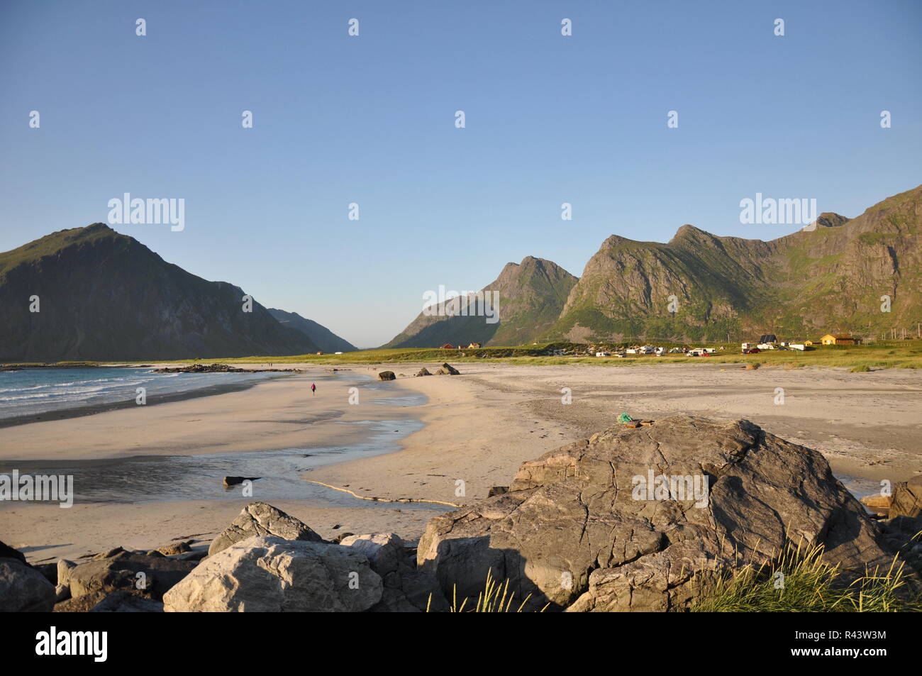 sandy beach at flakstad lofoten Stock Photo - Alamy