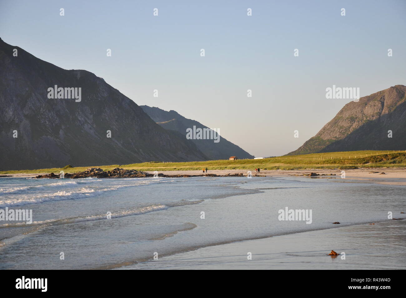 sandy beach at flakstad lofoten Stock Photo - Alamy