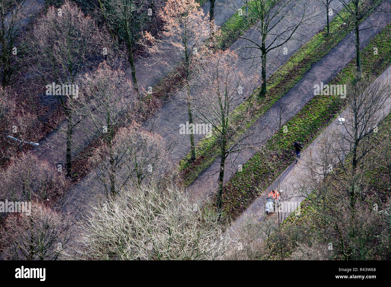 Aerial view of a four way lane Stock Photo - Alamy