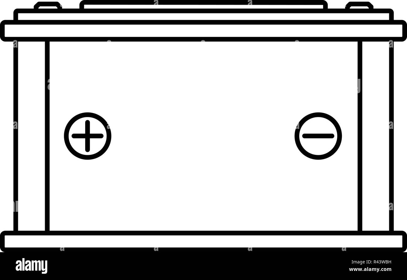 Car battery icon. Outline illustration of car battery vector icon for ...