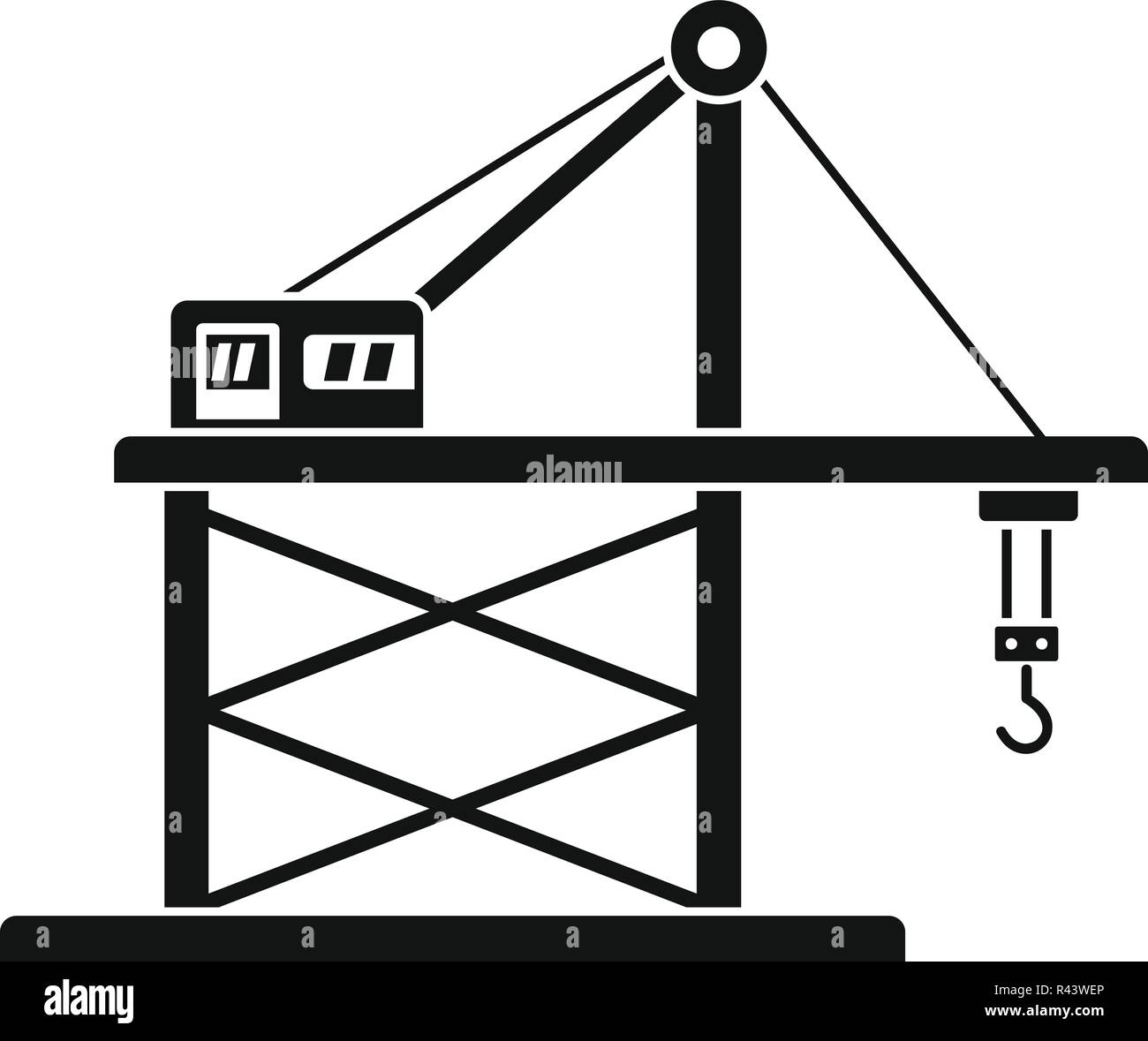 Port crane icon. Simple illustration of port crane vector icon for web ...
