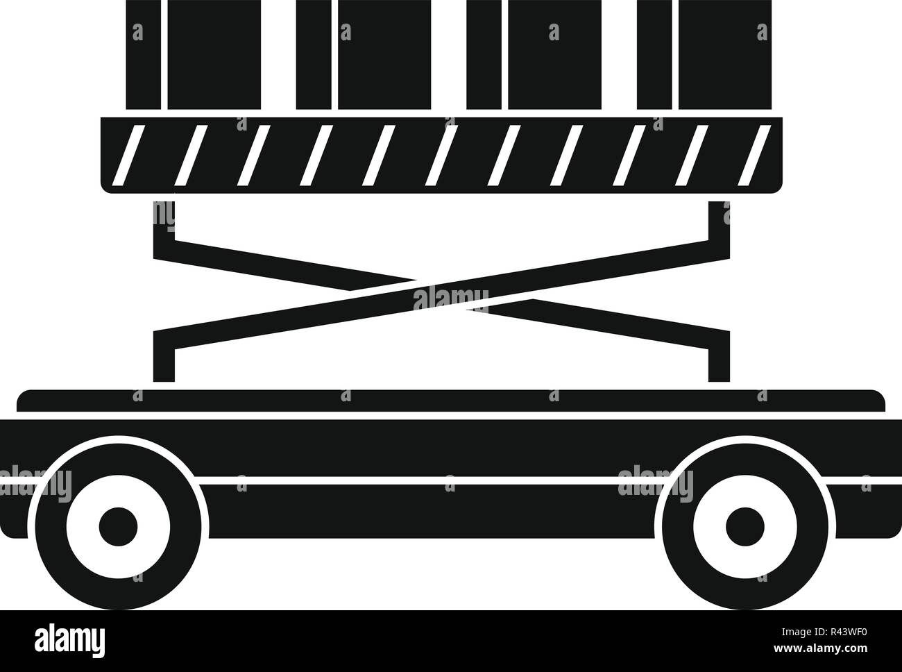 Machine lift box icon. Simple illustration of machine lift box vector ...
