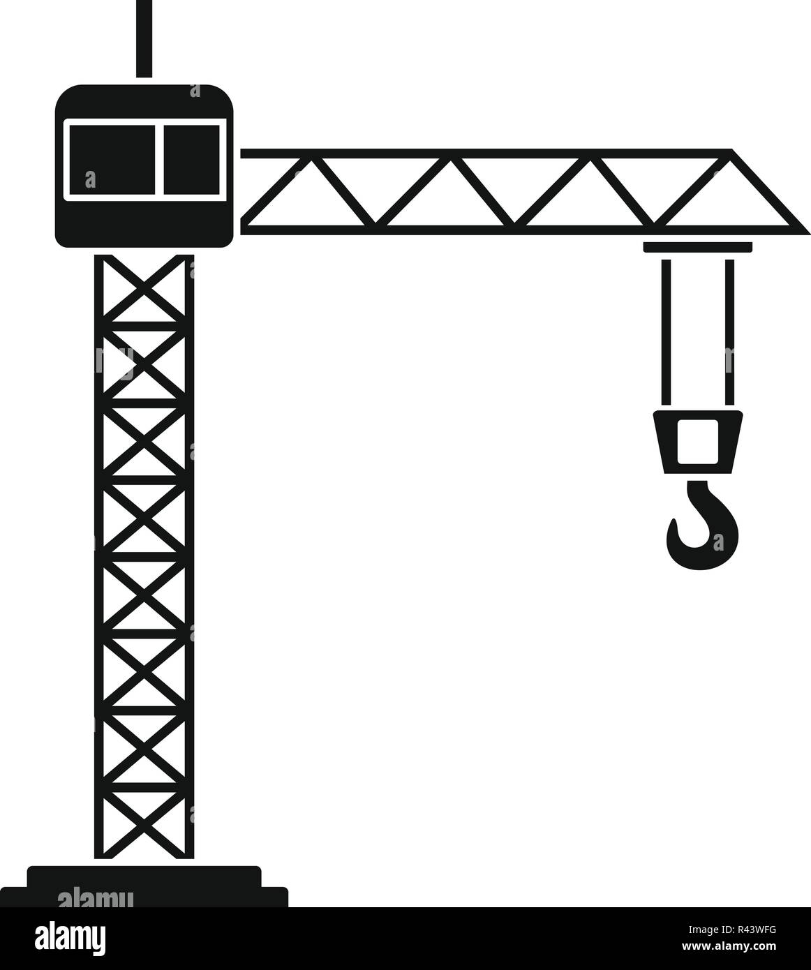 Construction crane icon. Simple illustration of construction crane ...