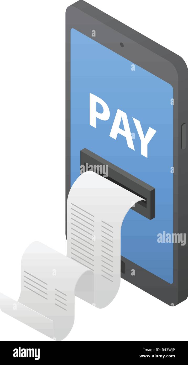 Mobile pay icon. Isometric of mobile pay vector icon for web design ...