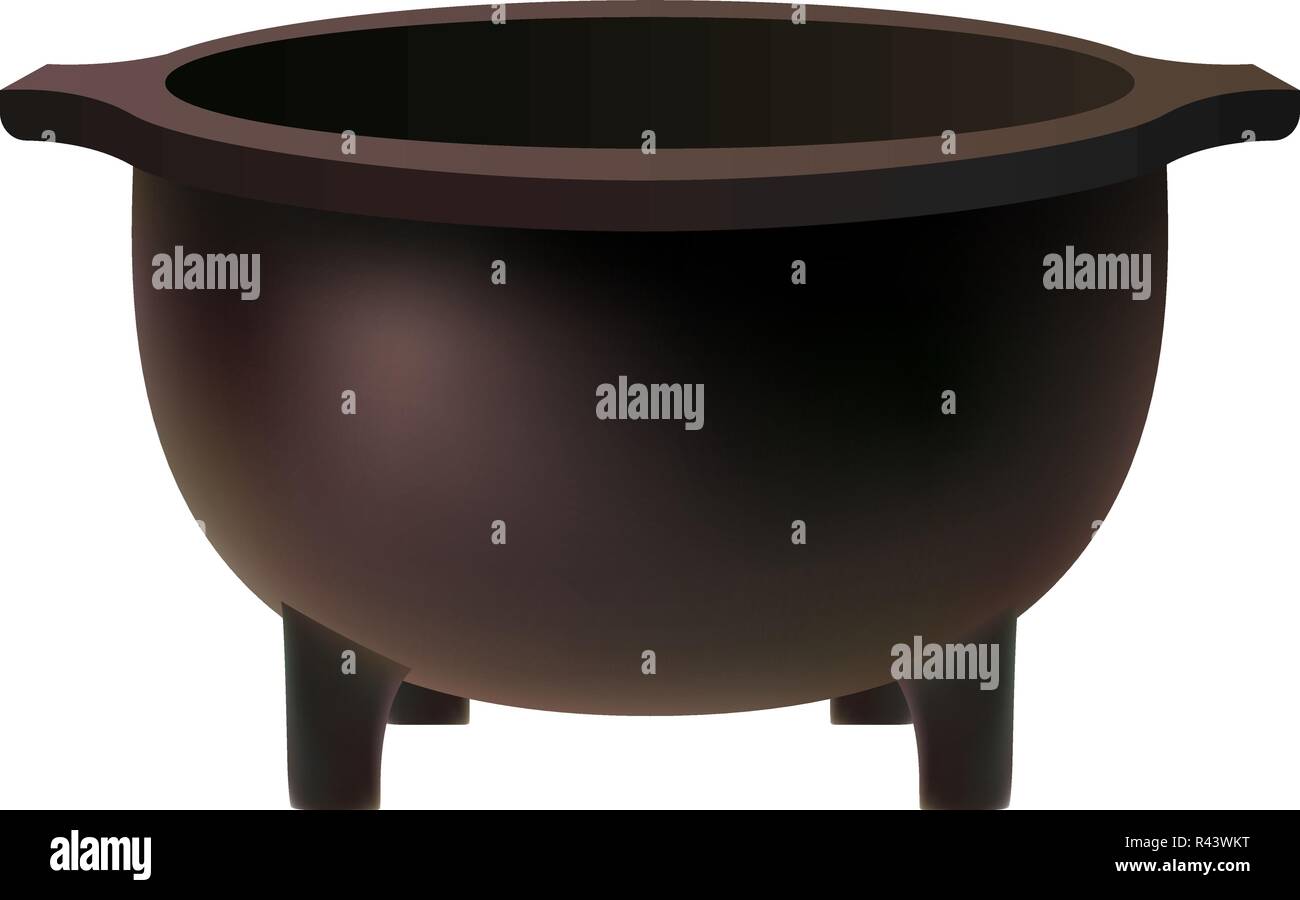 Cauldron mockup. Realistic illustration of cauldron vector mockup for ...