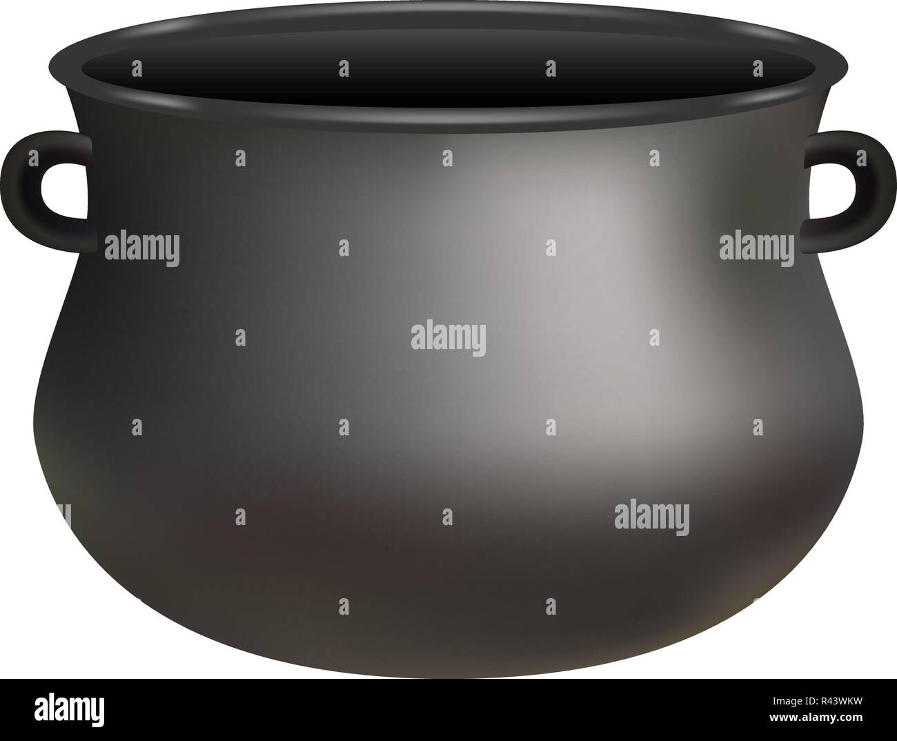 Black cauldron mockup. Realistic illustration of black cauldron vector ...