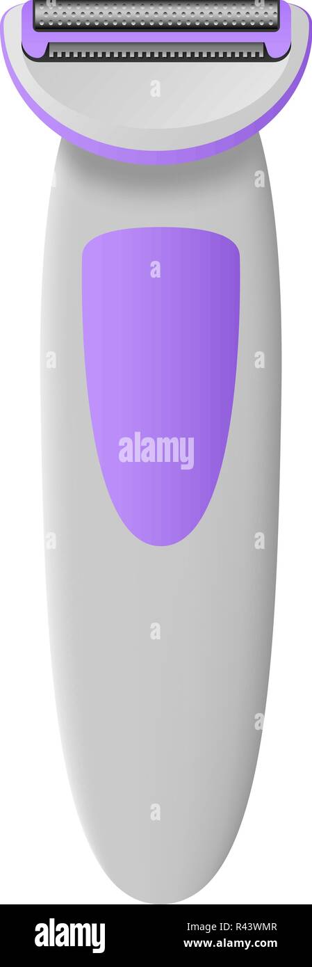 Woman electric razor mockup. Realistic illustration of woman electric ...