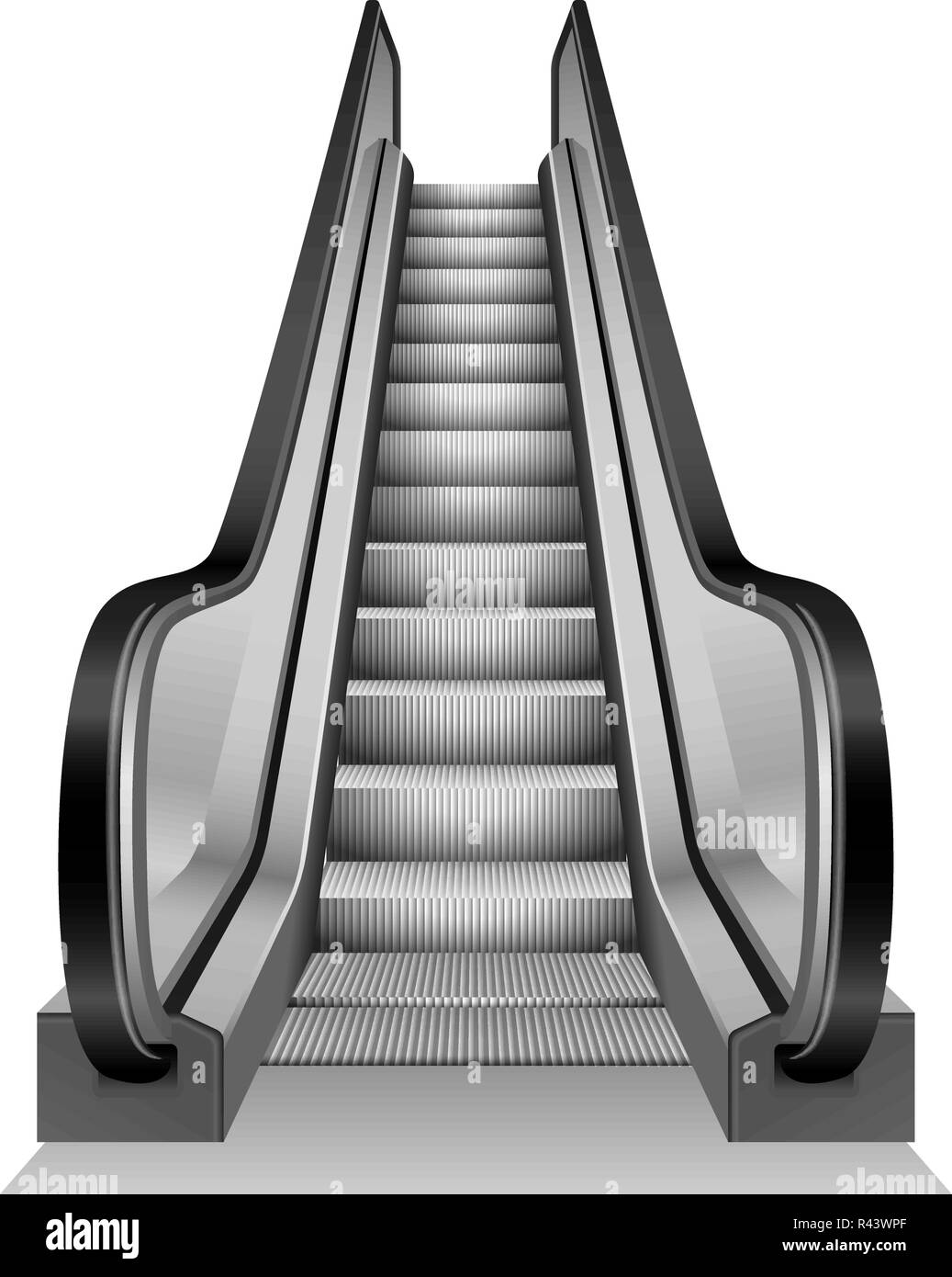 Escalator mockup. Realistic illustration of escalator vector mockup for ...