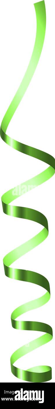 Green coil ribbon mockup. Realistic illustration of green coil ribbon ...