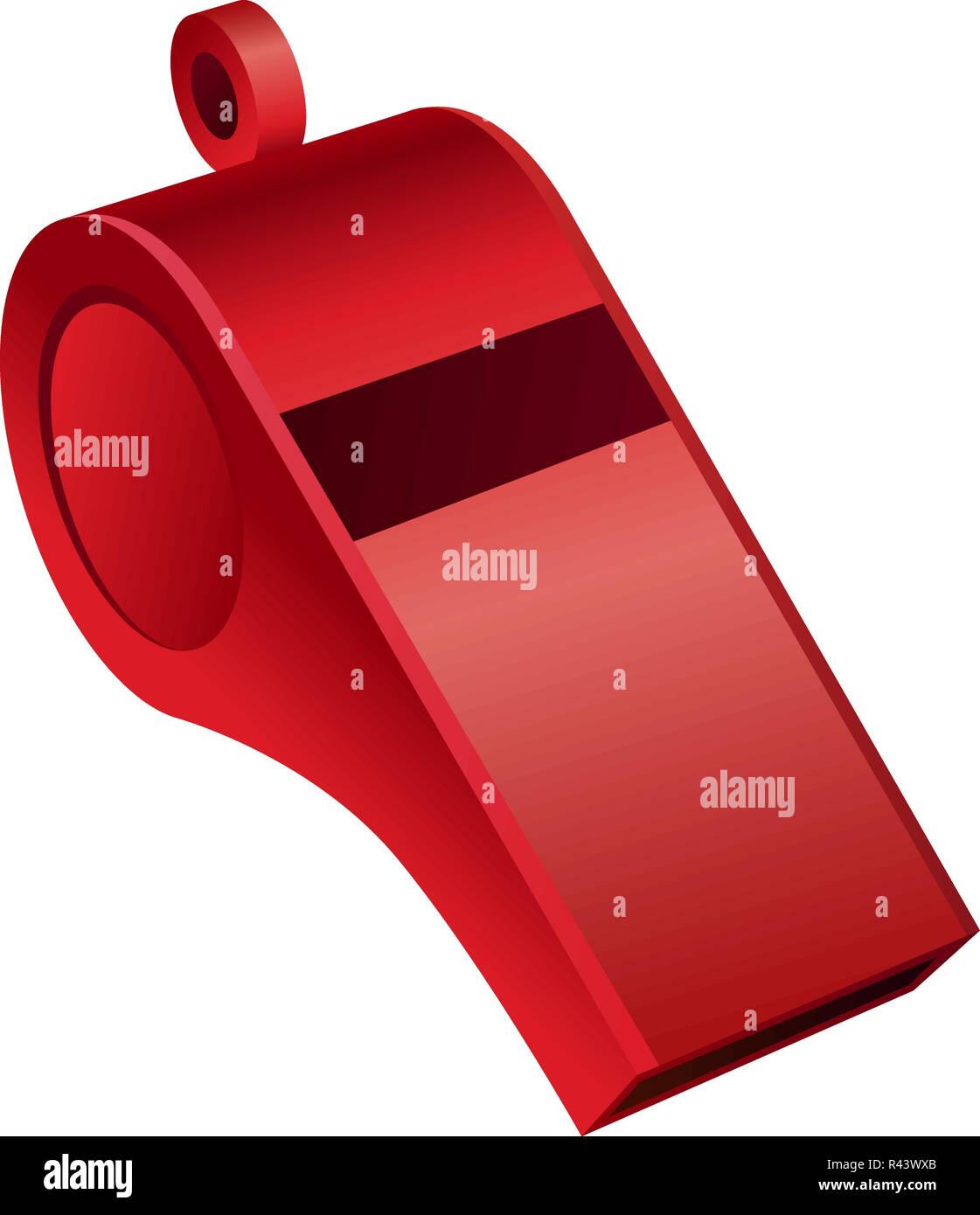 Red whistle mockup. Realistic illustration of red whistle vector mockup ...