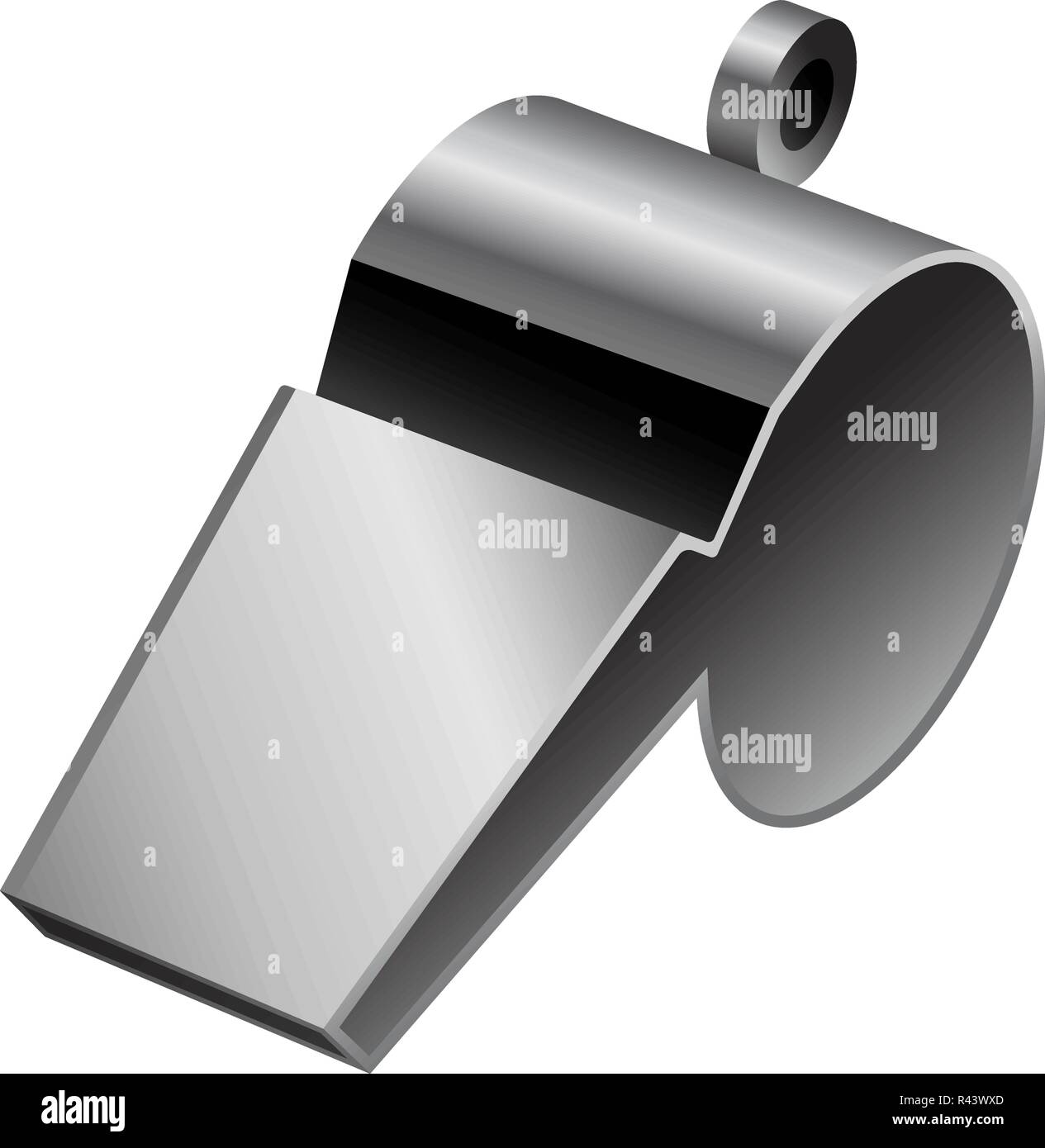 Metal whistle mockup. Realistic illustration of metal whistle vector ...