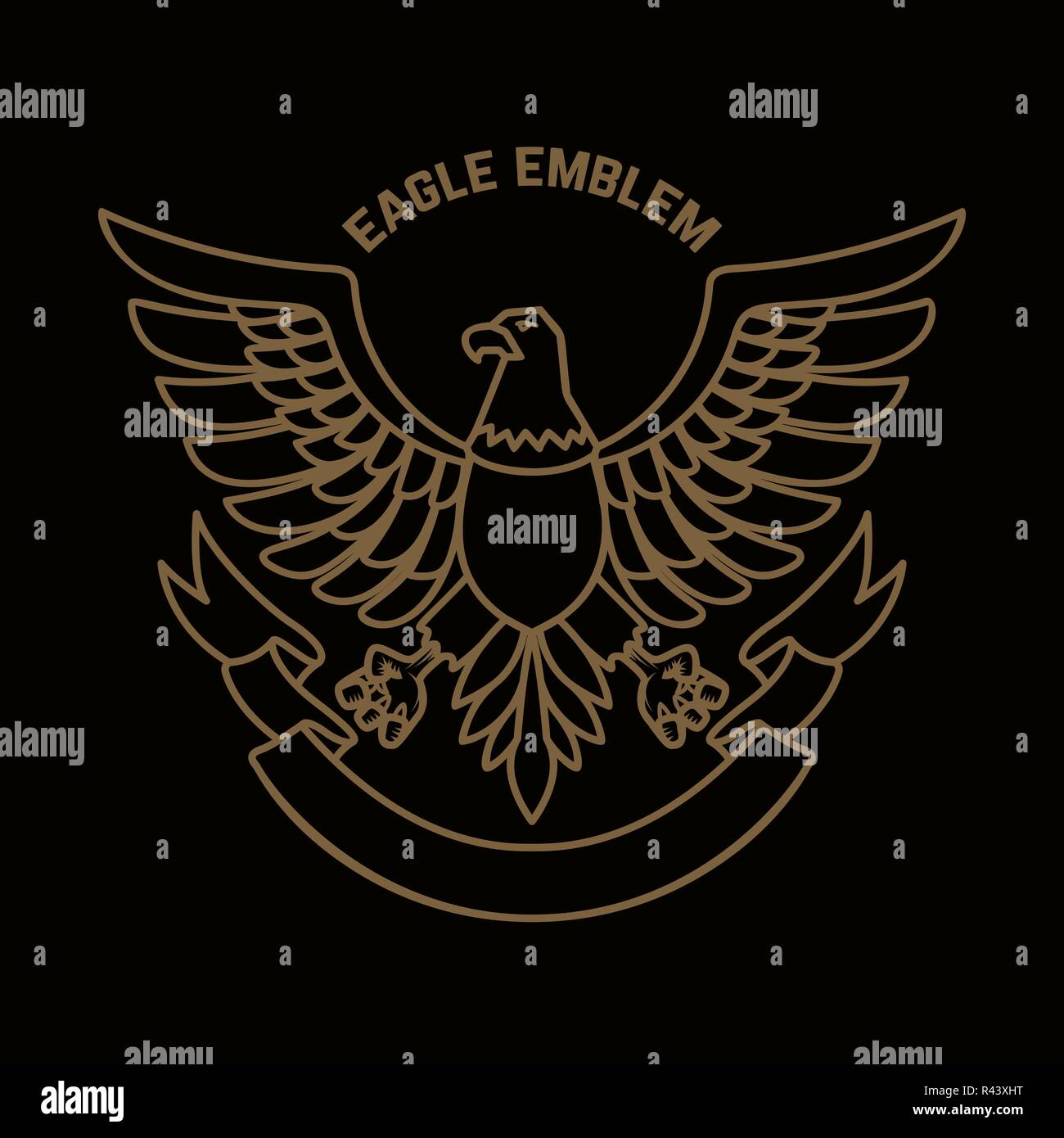 Golden eagle drawing Stock Vector Images - Alamy