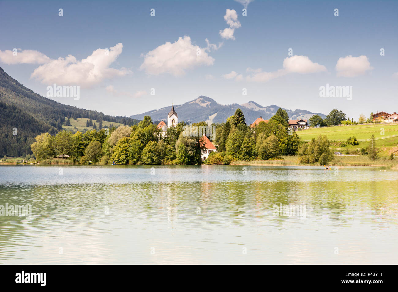 Village at lake Weissensee Stock Photo - Alamy